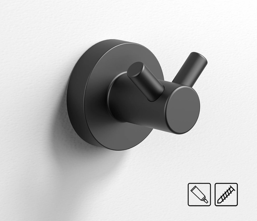 ASTRAL DOUBLE ROBE HOOK BLACK | Haji Gallery